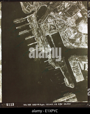 This reconnaissance aerial photo from 1941-1945 shows Cannes, France ...