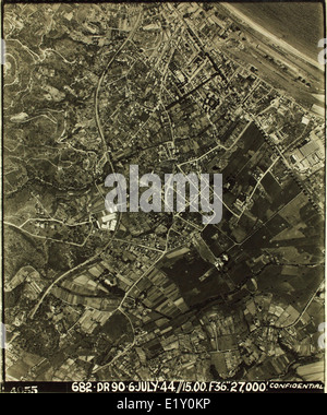 An aerial reconnaissance photo of Cannes, France, taken during World ...