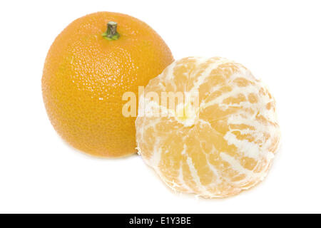 Two mandarins on a white background Stock Photo - Alamy