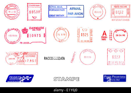Postage meters stamps Stock Photo - Alamy