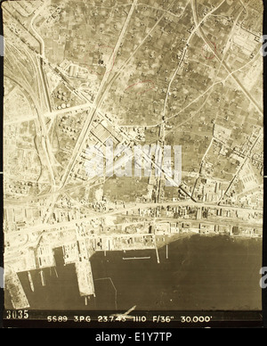 This aerial reconnaissance photo captures Naples, Italy, between 1941 ...