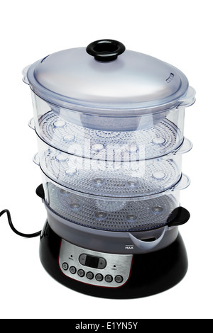 modern electric steamer on a white background Stock Photo - Alamy