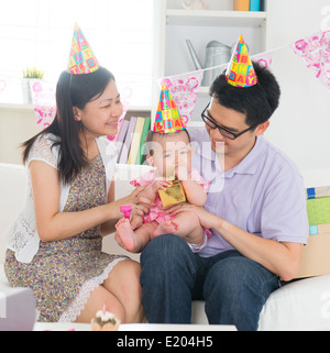 chinese family celebrating baby birthday party ,full moon Stock Photo ...