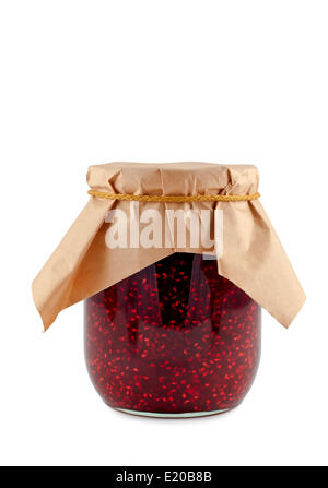 Red strawberry jam isolated on white background with clipping path and ...