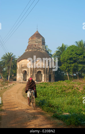 India, West Bengal, Baranagar village, famous for the clay temple Stock ...