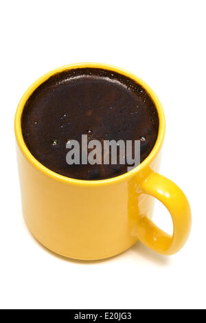 Black ceramic coffee mug with yellow batman superhero logo isolated on ...
