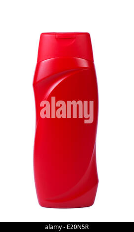 red shampoo bottle isolated on white background Stock Photo - Alamy