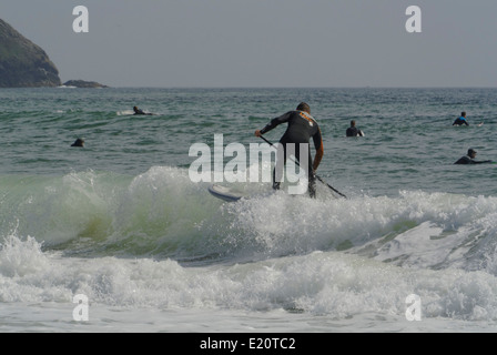 Surfing scenes in a good conditions at Porth Neigwl,, North Cardigan ...