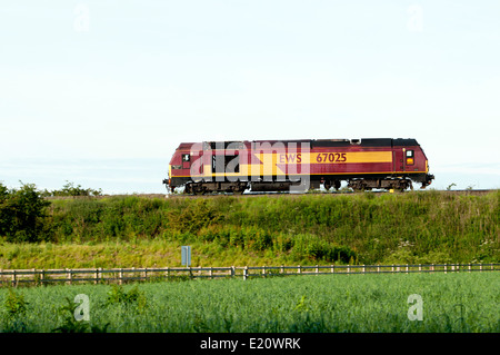 An EWS class 67 diesel locomotive number 67007 working an intermodal ...