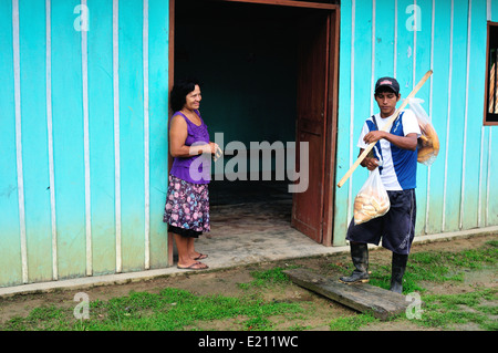 Bread seller in Industria - PANGUANA . Department of Loreto .PERU Stock ...