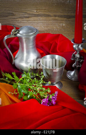 Pewter is a malleable metal alloy Stock Photo - Alamy