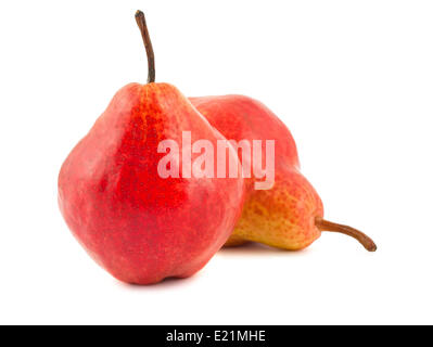 Two juicy sweet pears, macro, isolated on white background Stock Photo ...