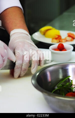 slicing the ingredients for a salad Stock Photo - Alamy