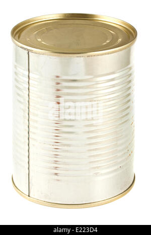 close up of tin can with preserved food on table Stock Photo - Alamy