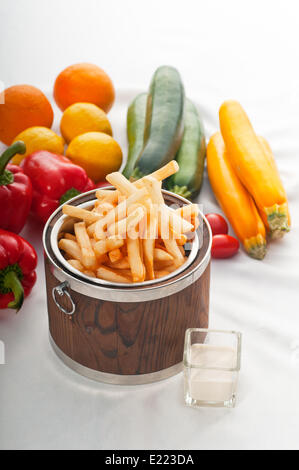 fresh french fries on a bucket Stock Photo - Alamy