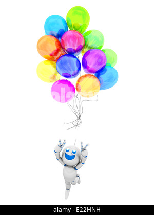 Cartoon Robot losing its Balloons Stock Photo - Alamy