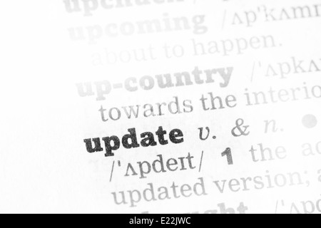 Update Dictionary Definition single word with soft focus Stock Photo ...