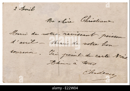 old letter with handwritten text from ca. 1900. grunge vintage ...