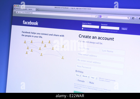 Photo of Facebook homepage on a monitor screen. As of today, Facebook ...