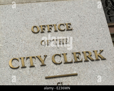 Office of the City Clerk at 141 Worth street in New York City, home of ...