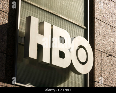 HBO Headquarters Sign, Front Entrance, 6th Avenue, NYC Stock Photo - Alamy