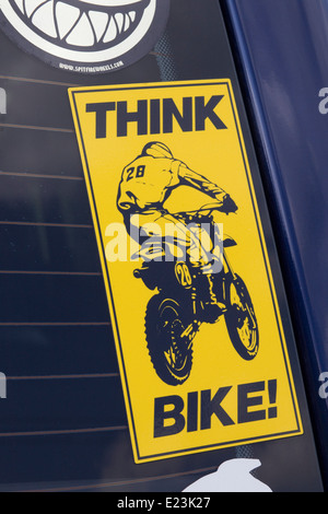 Think Bike road safety sign in the UK Stock Photo - Alamy