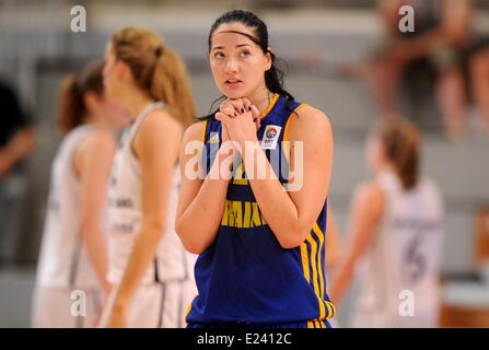 Hagen, Germany. 15th June, 2014. Ukraine's Alina Iagupova reacts during ...