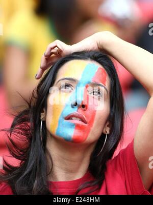 Soccer fan seen before the FIFA World Cup Group G soccer match between ...