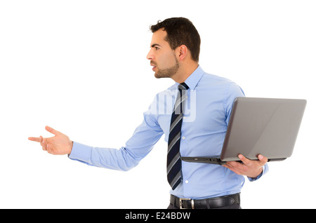 angry man witha laptop Stock Photo - Alamy