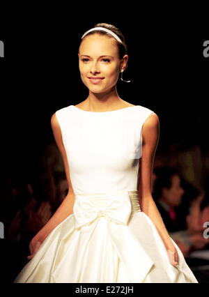 Russian model Dasha Kapustina during Rosa Clara catwalk at Barcelona ...