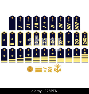 Military ranks and insignia of the world. Illustration on white ...