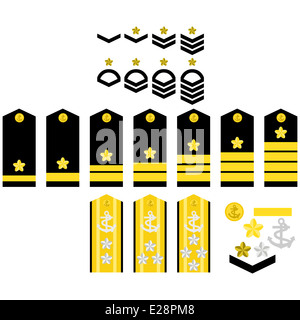 Military ranks and insignia of the world. Illustration on white ...