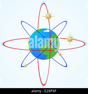 illustration of an atom with electrons around the nucleus Stock Photo ...