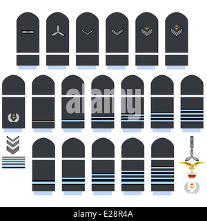Military ranks and insignia of the world. Illustration on white ...
