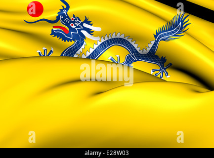 3D Flag of Qing Dynasty (1889-1912), China. 3D Illustration Stock Photo ...