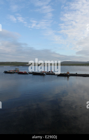 Uyeasound harbour and Uyea Sound Unst Shetland Scotland June 2014 Stock ...