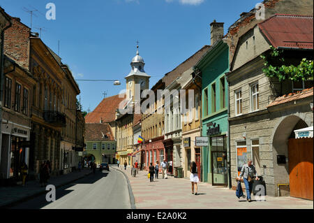 Brasov, Romania. Michael Weiss street in historical downtown of Brasov ...