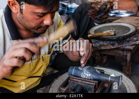 India, Karnataka state, Bidar, Bidriware, metal handicraft Stock Photo ...