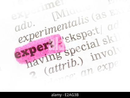 Expert Dictionary Definition single word with soft focus Stock Photo ...