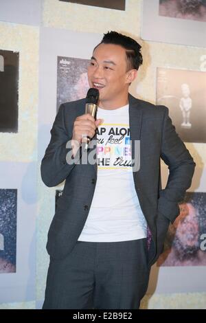 Taipei, China. 17th June, 2014. Singer Eason Chan promotes his new ...