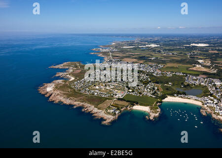 France, Morbihan, Ploemeur, Pointe du Talus, Port Blanc (aerial view ...