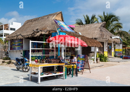Beachside shops and stores in the village of Mahahual, Mexico Stock ...