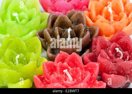 Bright colored decorative candles in shape of eggs Stock Photo - Alamy