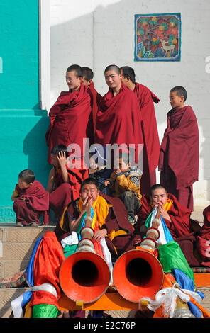 China, Qinghai, Amdo, Tongren, Lower Wutun monastery, Losar, Cham dance ...