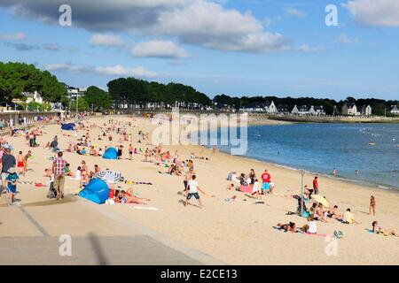 France, Finistere, Benodet, the Trez beach (or Grande Plage) and the ...