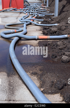 Industrial compost heap with forced aeration pipes Stock Photo - Alamy