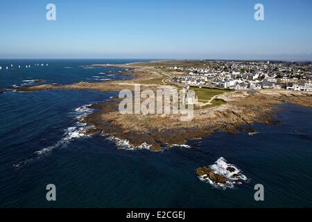 France, Morbihan, Presqu'ile de Quiberon, Quiberon, Port Maria (aerial ...