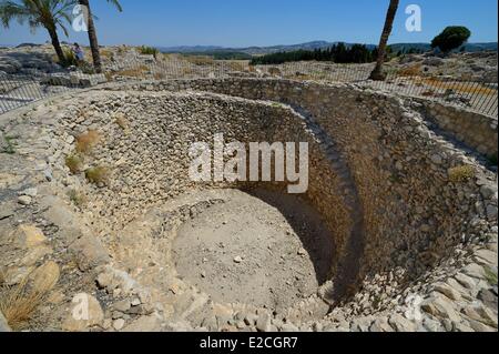 Israel, Northern District, Galileo, archaeological site of Megiddo ...