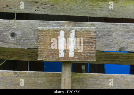Wooden sign giving garden plot number Stock Photo - Alamy