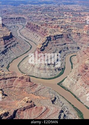 Aerial View, Green River, Canyonlands National Park, Utah, Usa, America ...